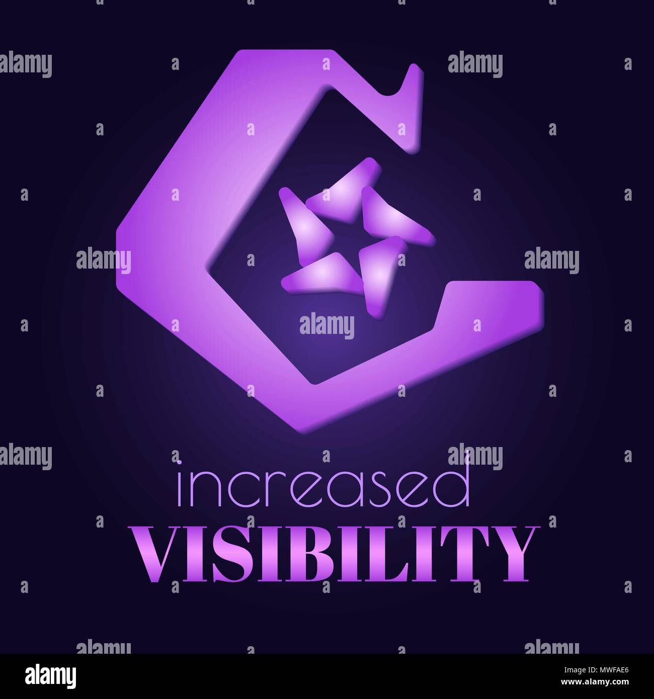 Ultra violet glowing letter C stylized logotype design Stock Vector ...