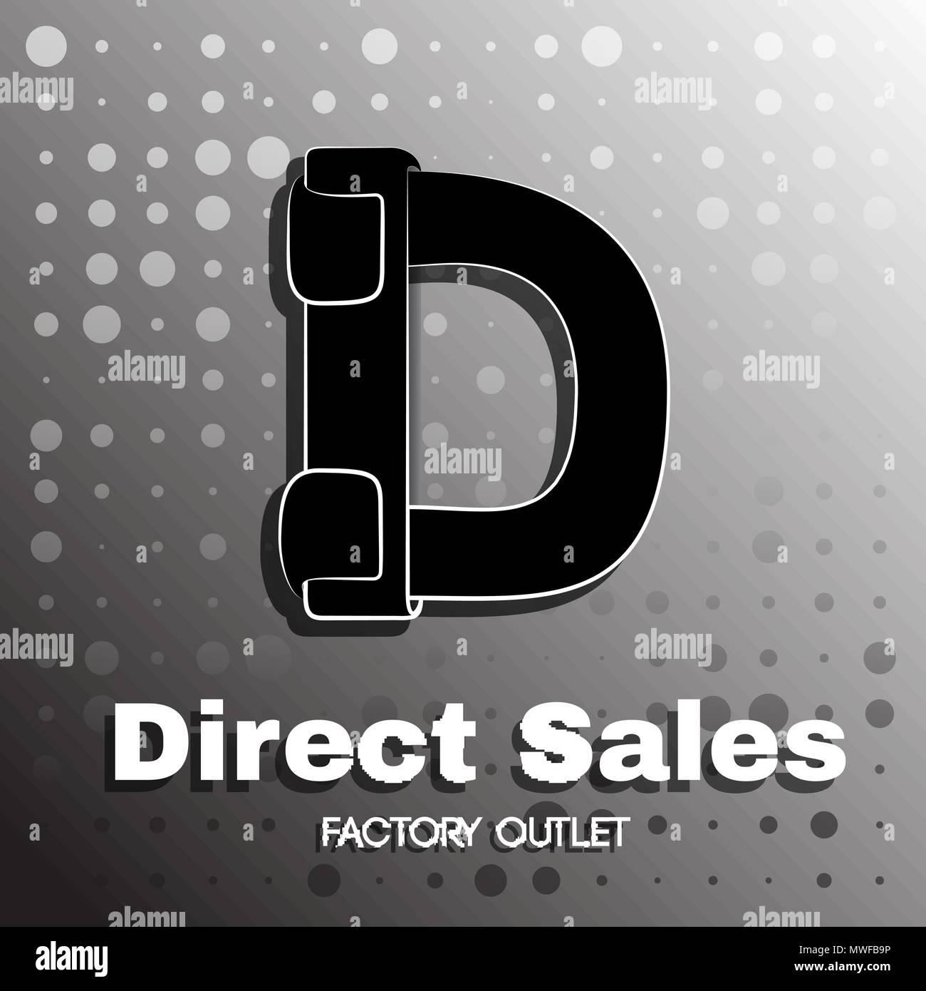 Stylized capital D logo design on dotted background Stock Vector Image ...