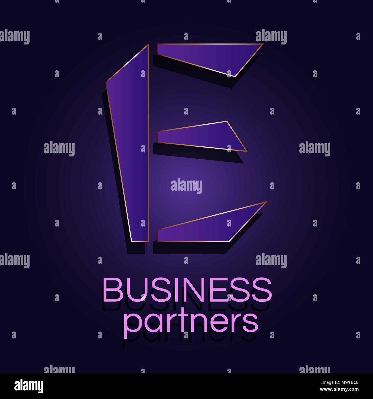 Stylized logo capital letter E design in ultra violet Stock Vector ...
