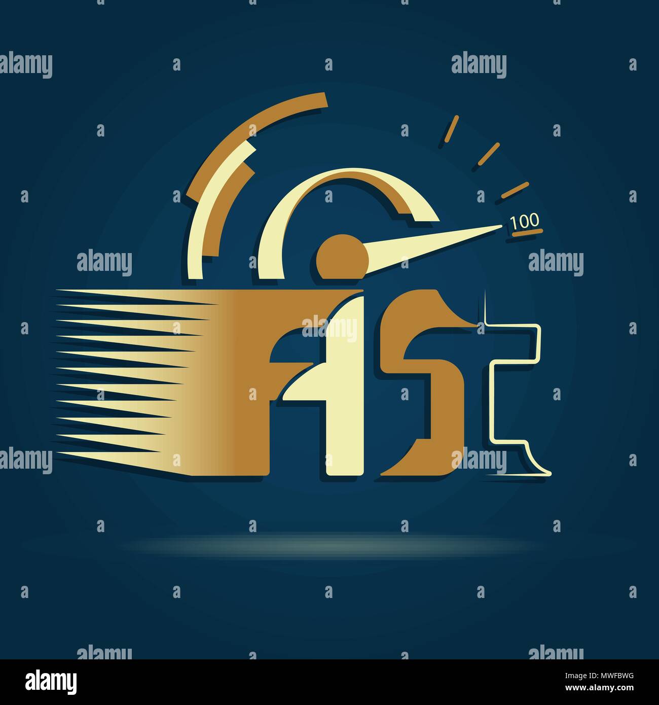 FAST stylized logo design with speedometer for automotive theme Stock ...