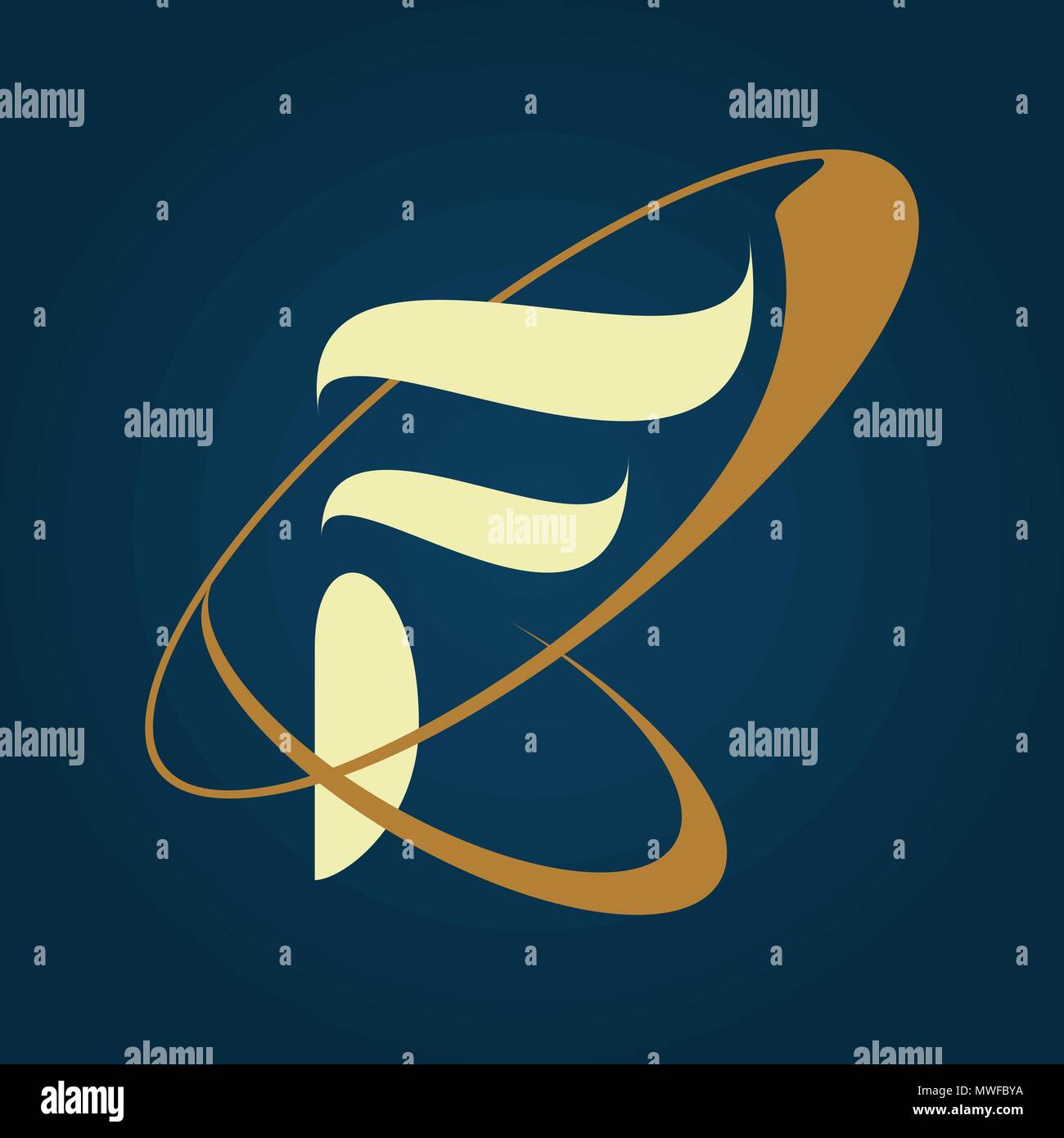 F letter luxury logotype decorated with ovals Stock Vector Image & Art ...