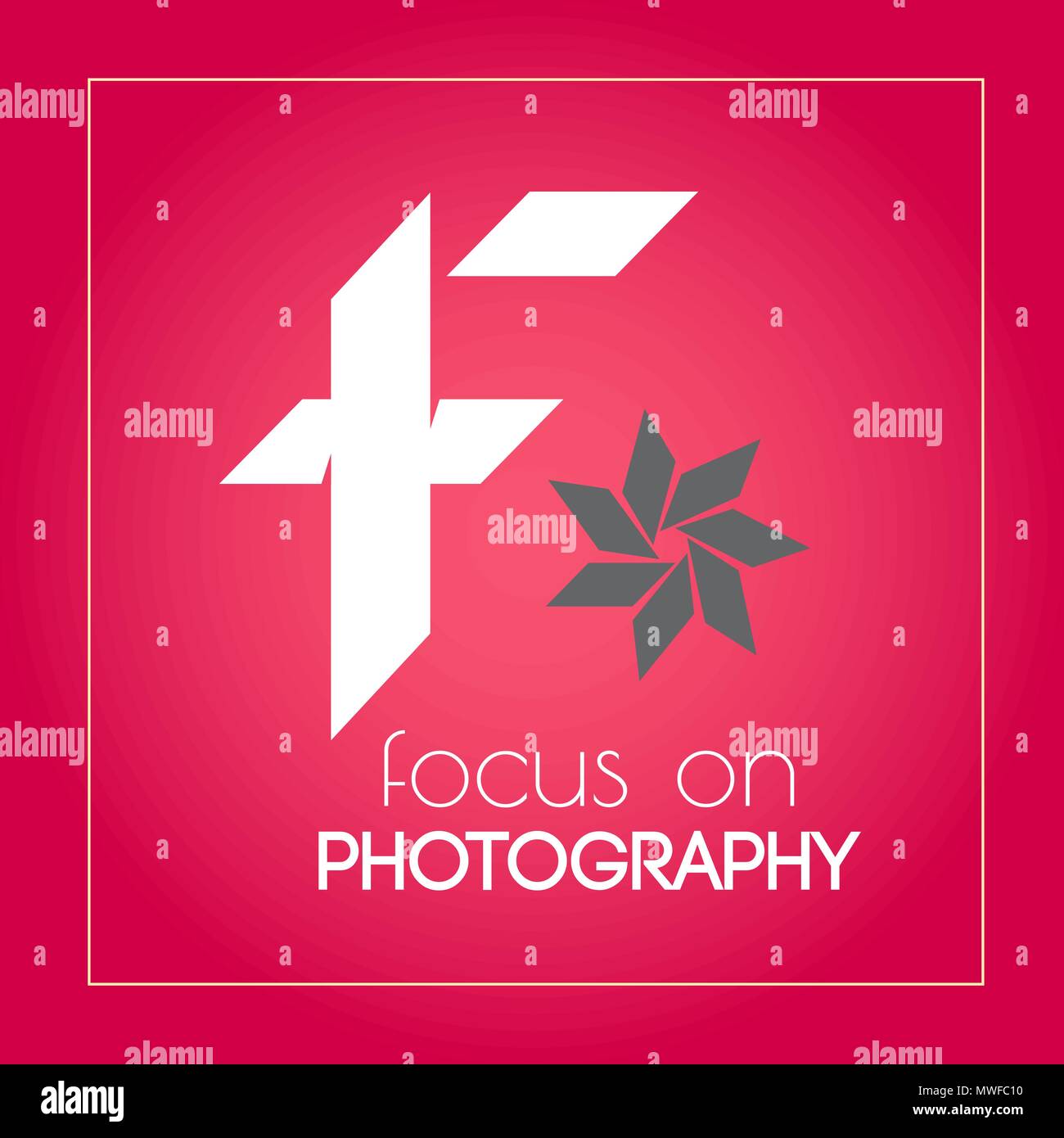 Abstract logotype template letter f with aperture sign for photography ...