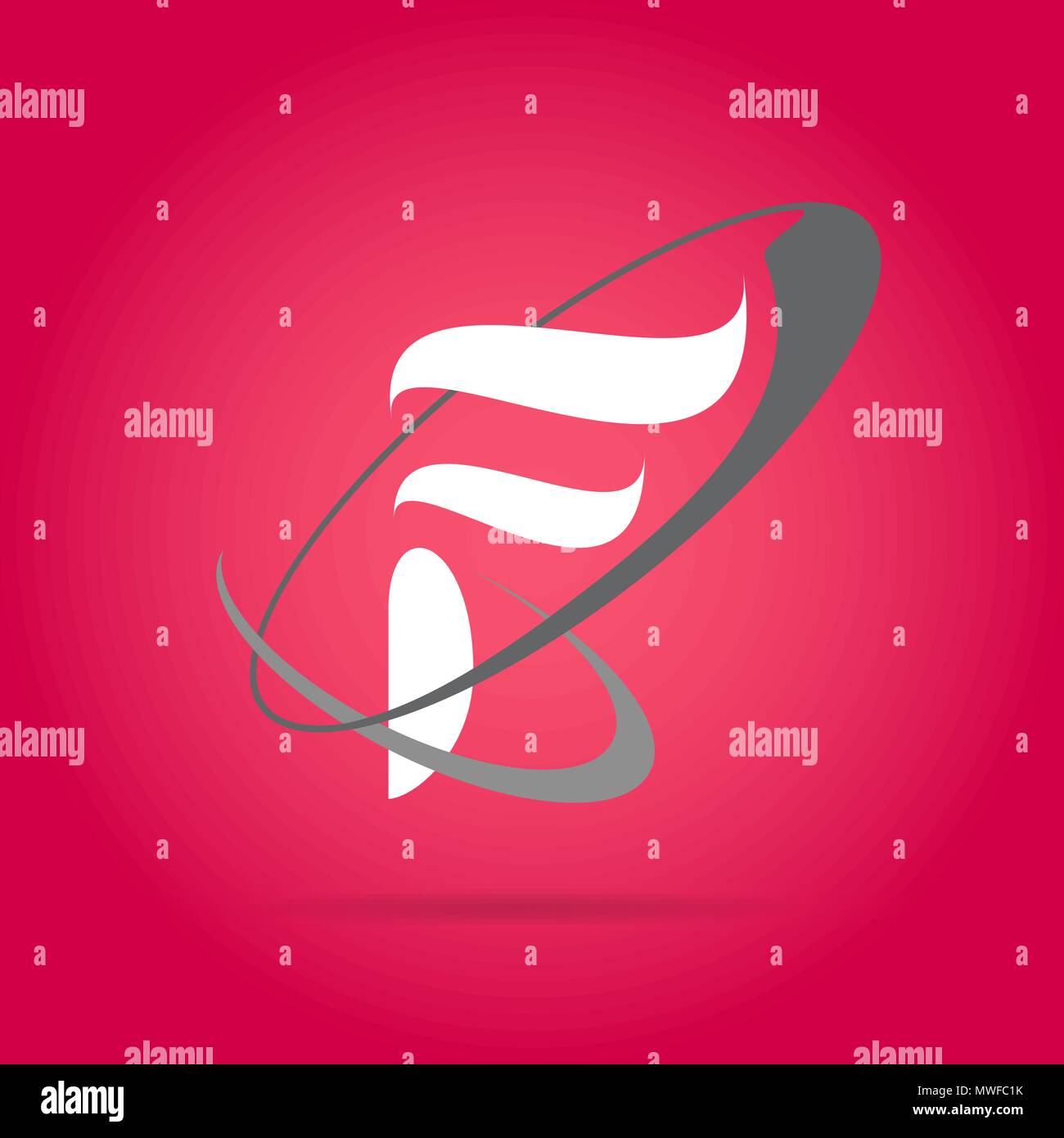 Letter F stylized abstract logotype typographic design Stock Vector ...