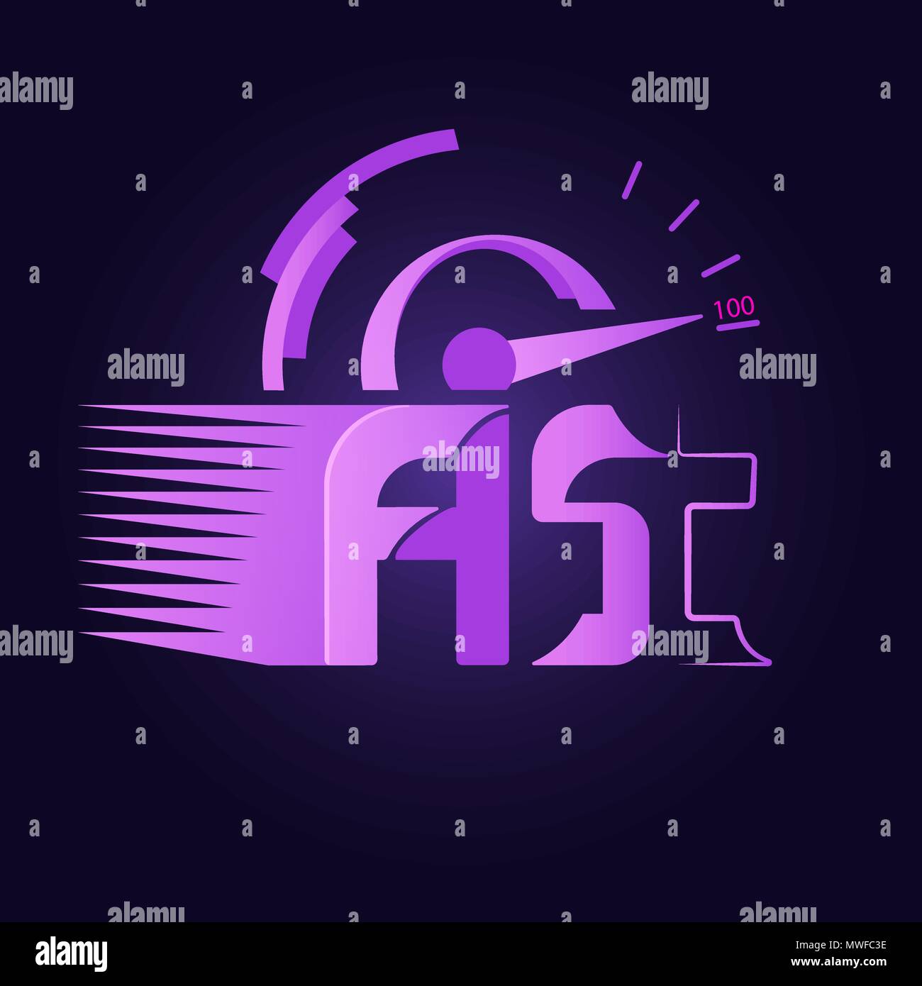 FAST logotype abstract design with speedometer at high speed Stock ...