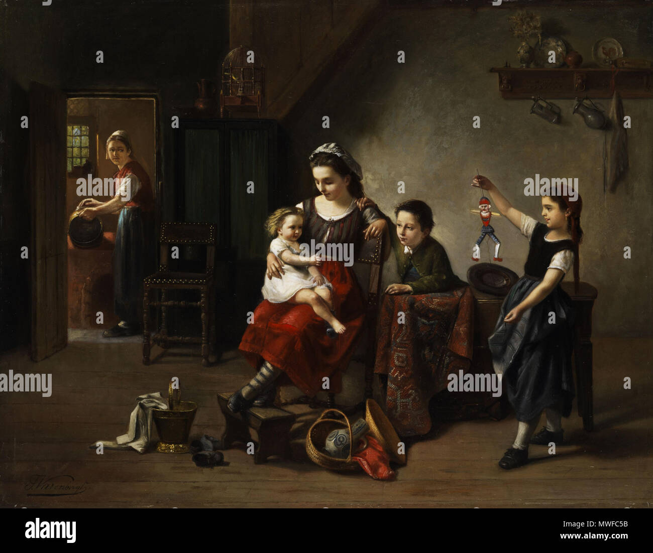 . Genreszene. Öl auf Holz. 61 x 78 cm. 19th century. „Jan Varenbergh“ (19th century) 308 Jan ...