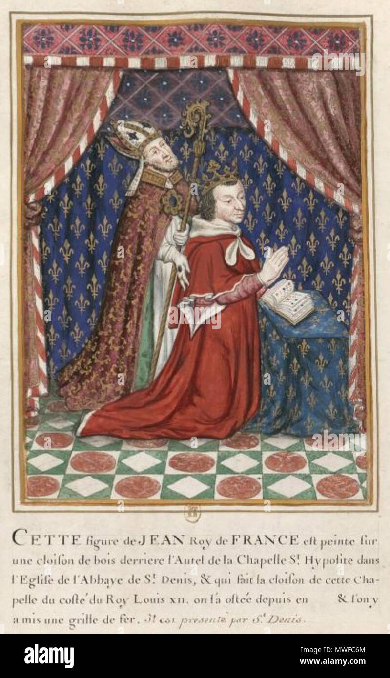 . Français : Jean II de France signé Gaignières 304. Unknown date ...