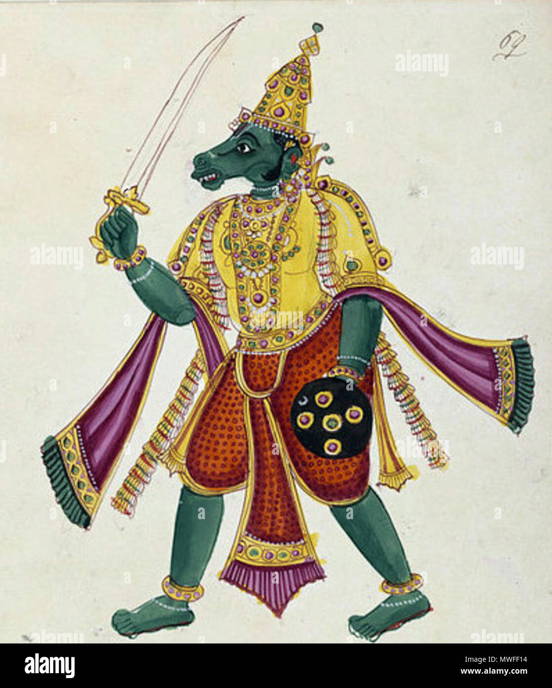 . English: kalki . circa 1825. Unknown 332 Kalki Stock Photo - Alamy