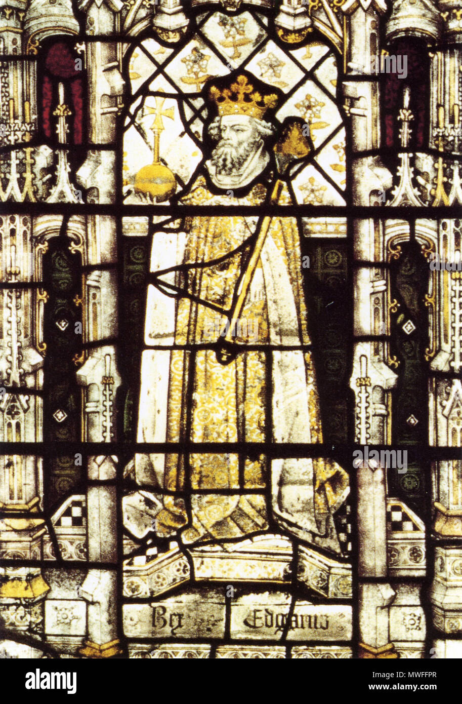 King edgar stained glass window hi-res stock photography and images - Alamy