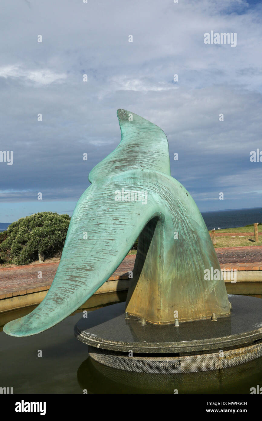 Whale tale statue in the centre of humans, garden tourist route, south ...