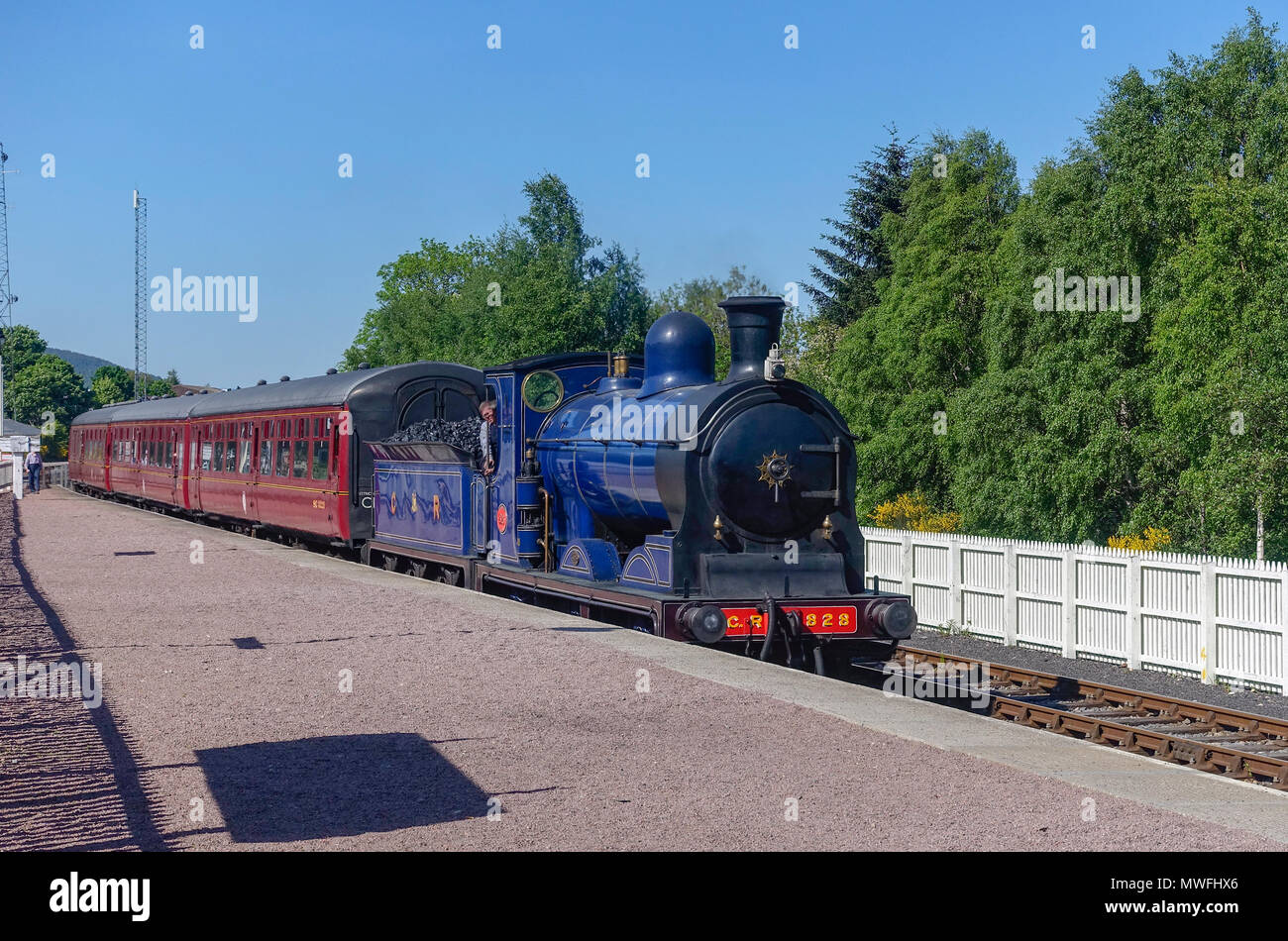 Former Scottish Caledonian Railway steam engine No. C.R. 828 arrives at ...