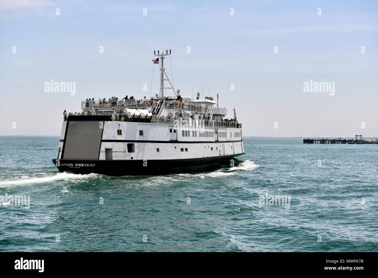 Martha's Vineyard passenger ferry heading for the port on the island of ...