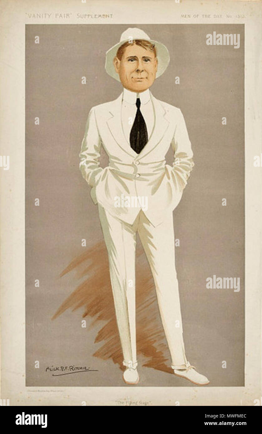 . English: Caricature of English actor Robert Loraine. Caption read ...