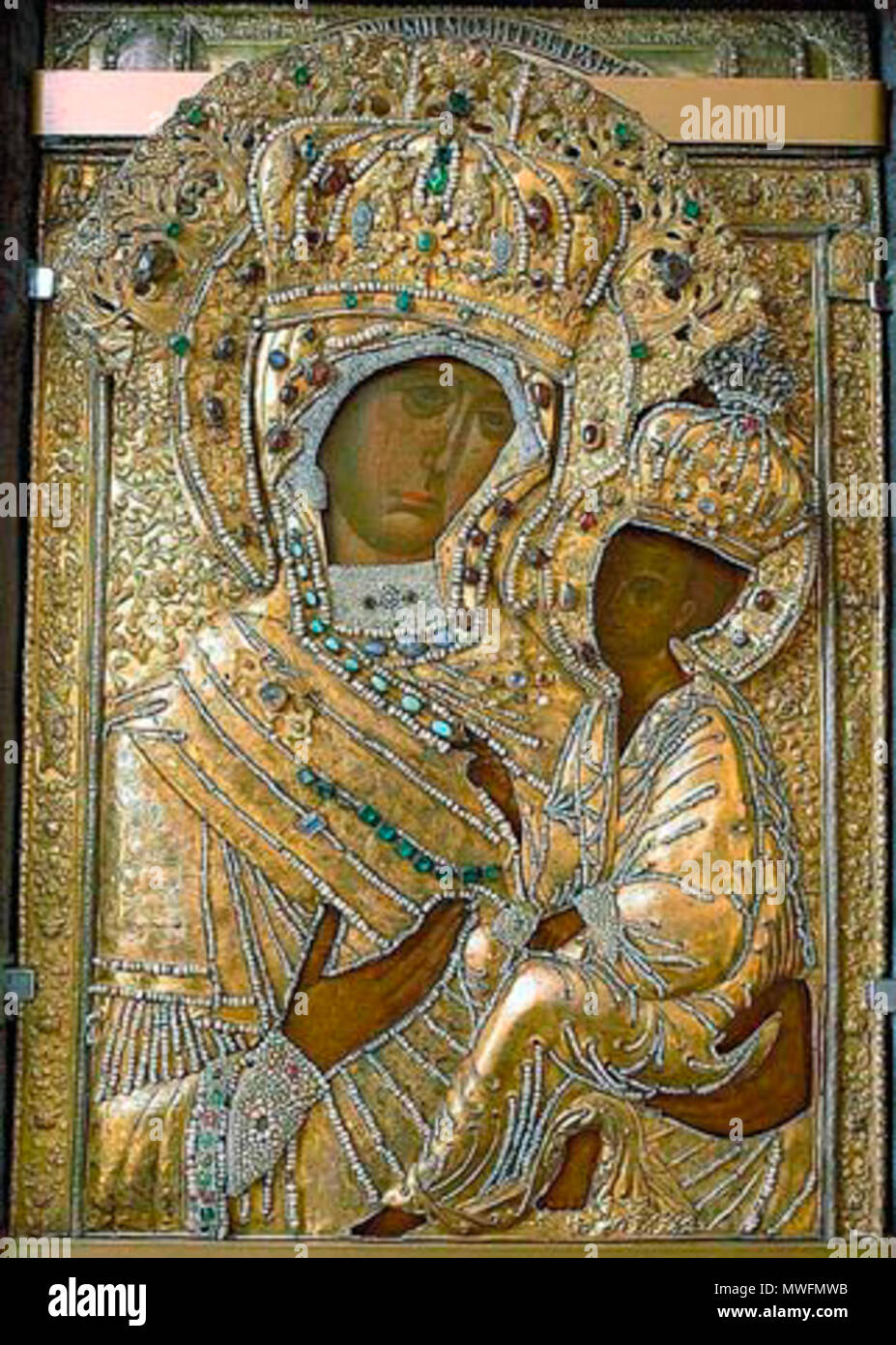 . English: Tikhvin icon of Virgin in Tikhvinsky Monastery Русский ...