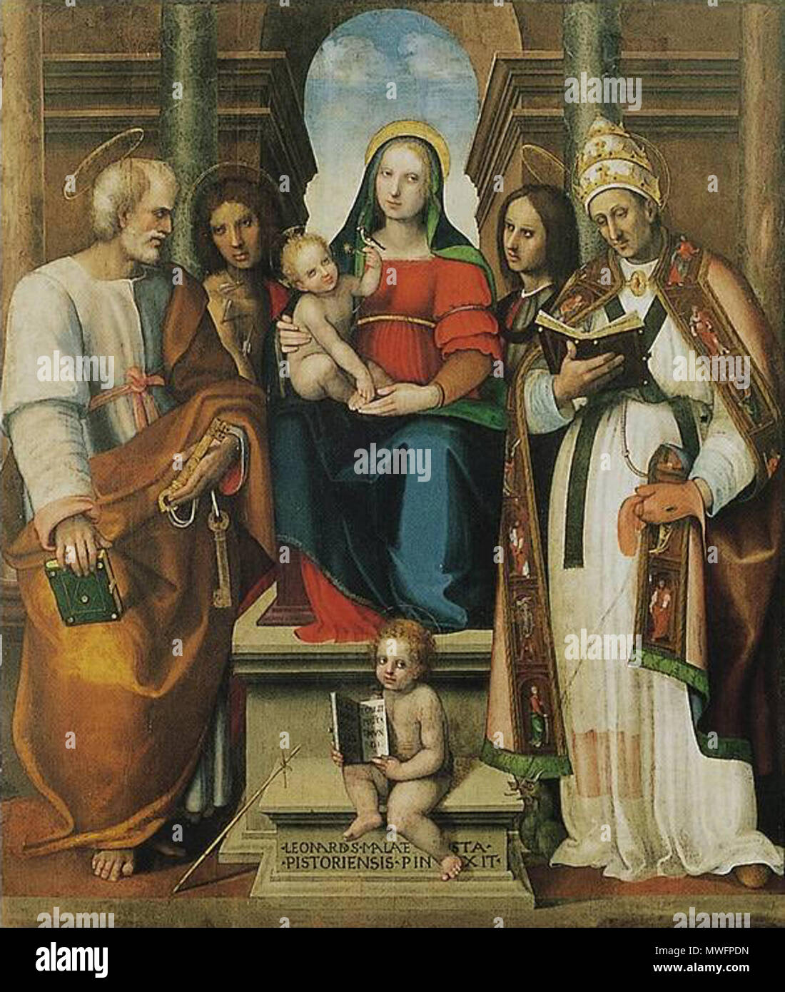 . Madonna col Bambino e i Santi Pietro, Sebastiano, Cosma, Silvestro e ...