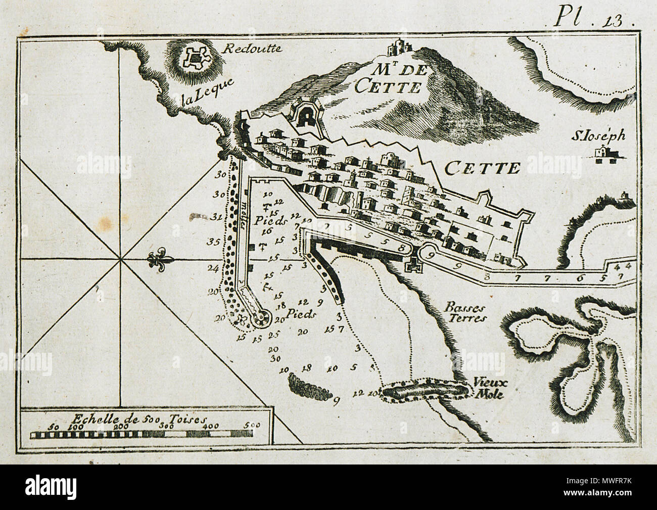 394 Map of the port of Sète in Languedoc, France - Roux Joseph - 1804 ...