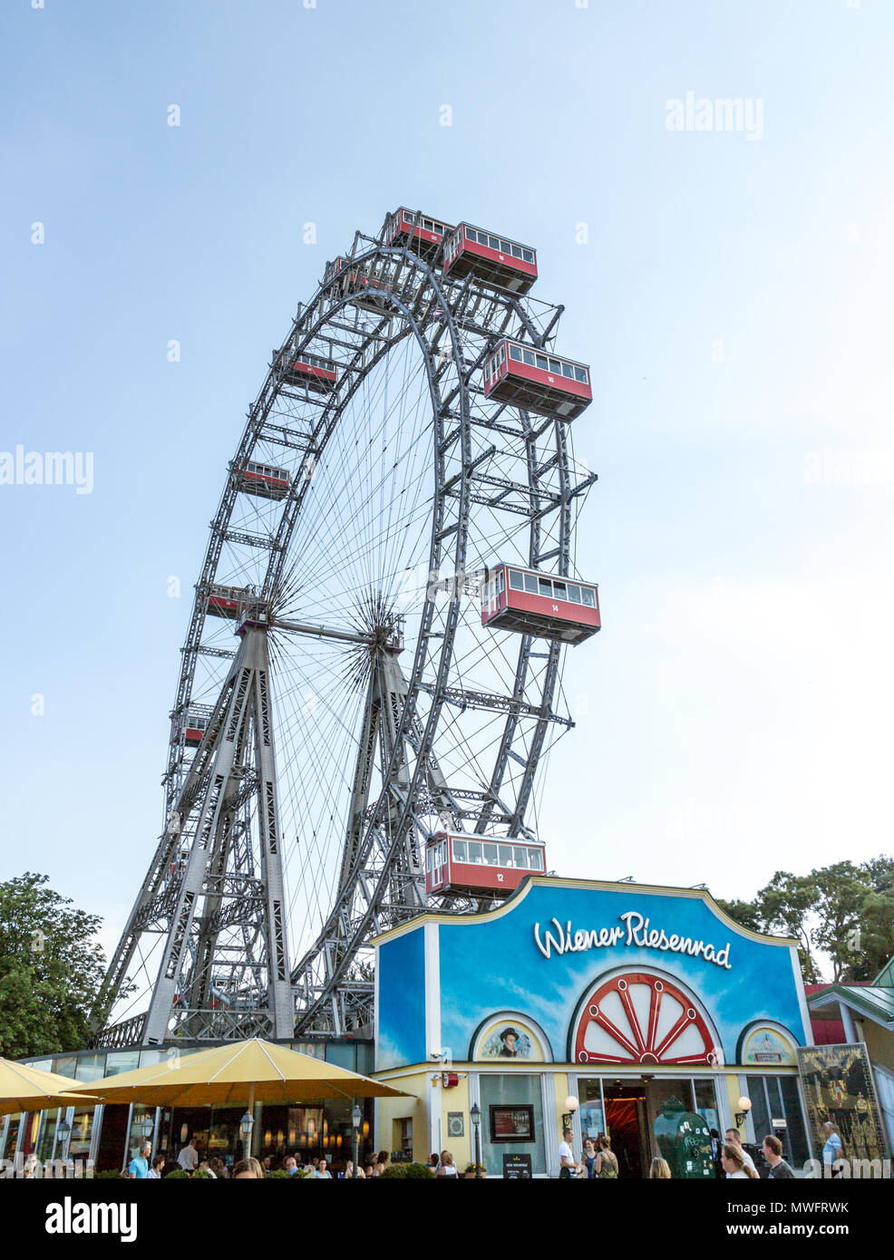 Vienna Austria May.26 2018, Riesenrad Old big ferris wheel and landmark ...