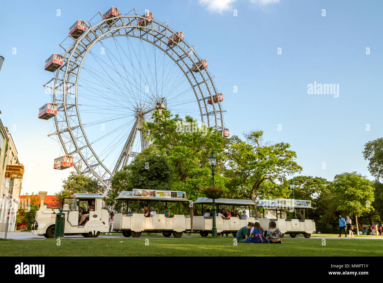 Vienna Austria May.26 2018, Riesenrad Old big ferris wheel and landmark ...