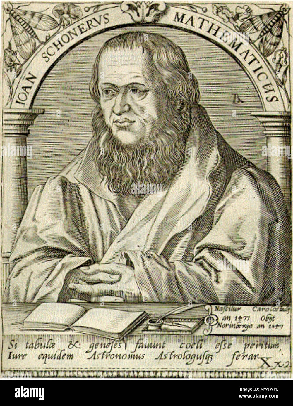 . English: Johannes Schöner, (1477-1547) Astronomer. 1597. Theodore de ...