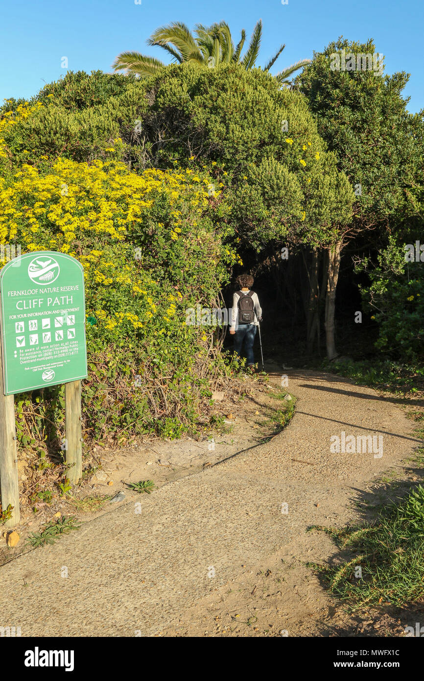 Adventure along the Hermanus costal path with sign, Hermanus, Garden ...
