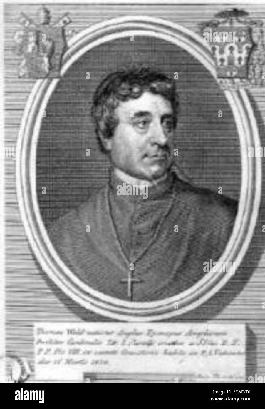 . Deutsch: Kardinal Thomas Weld . 1830. zeitgenössischer Kupferstecher ...