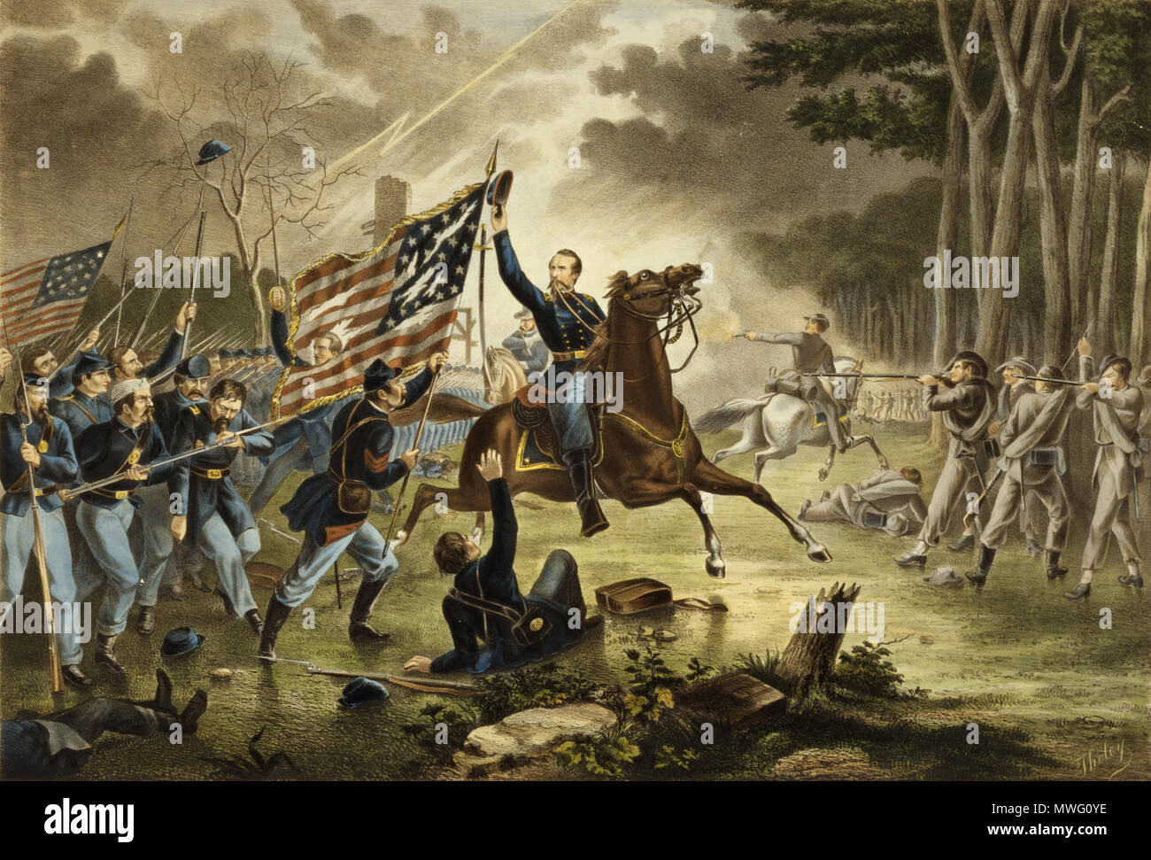. English: Depiction of General Philip Kearny's fatal charge at the ...
