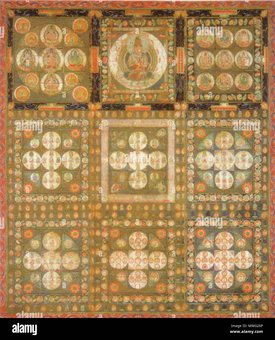 . English: Mandala of the Diamond Realm, one half of the Mandala of the ...