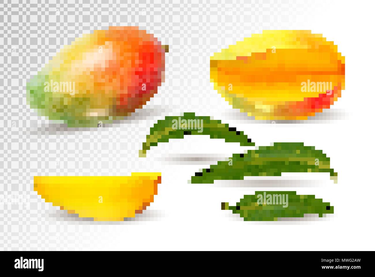 Mango set realistic isolated Stock Vector Images - Alamy