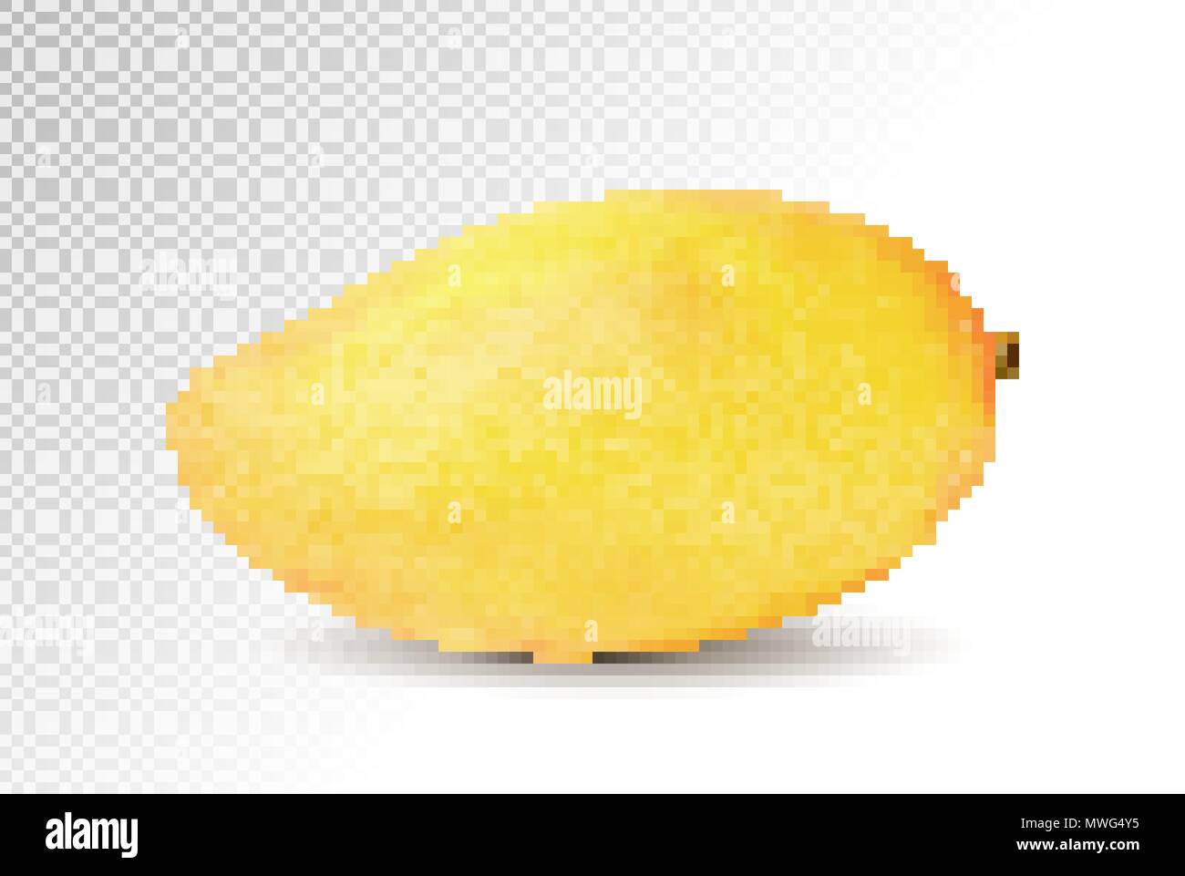 3D realistic yellow mango on transparent background, mesh vector ...