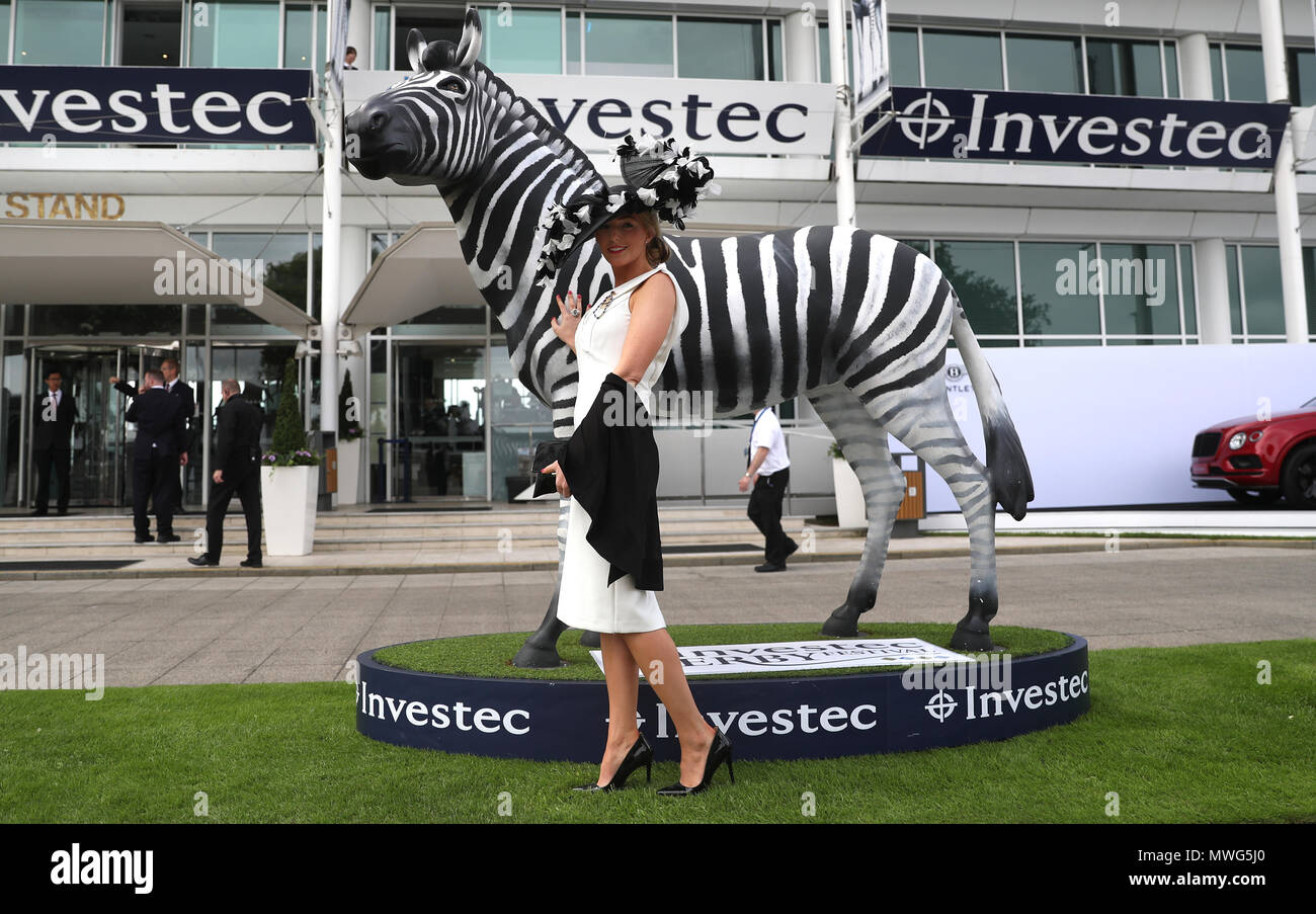 Jessica Rea during ladies day of the 2018 Investec Derby Festival at ...
