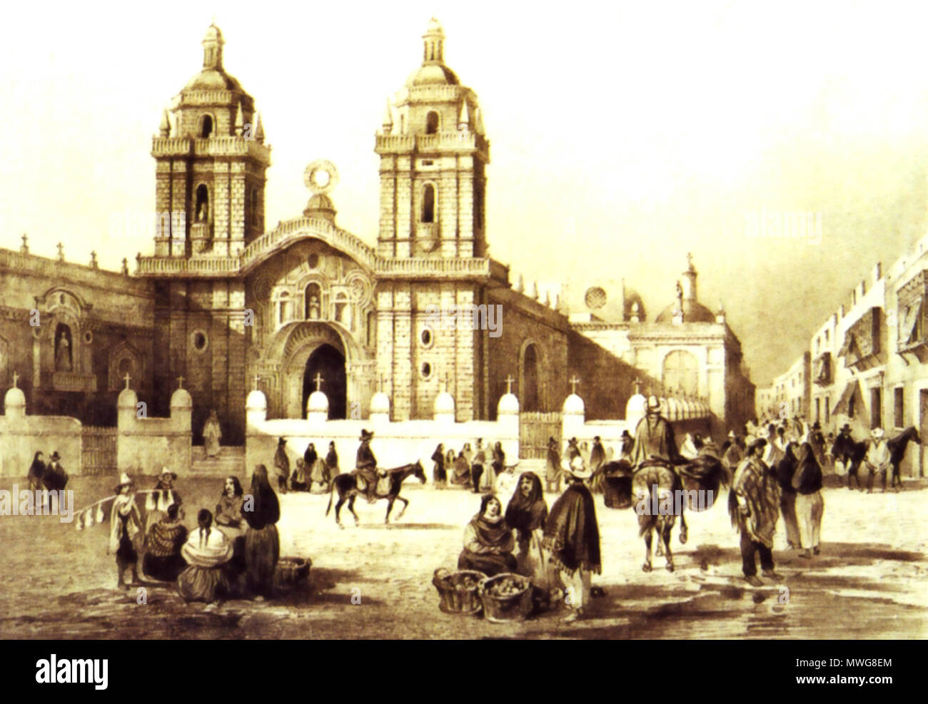 . Español: Una vista de la ciudad de Lima a principios de la República ...