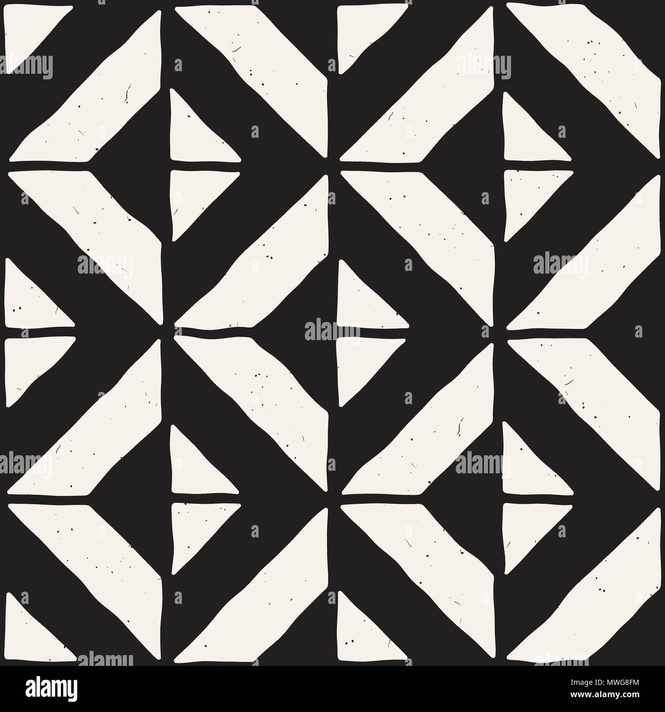 Hand drawn seamless repeating pattern with lines tiling. Grungy ...
