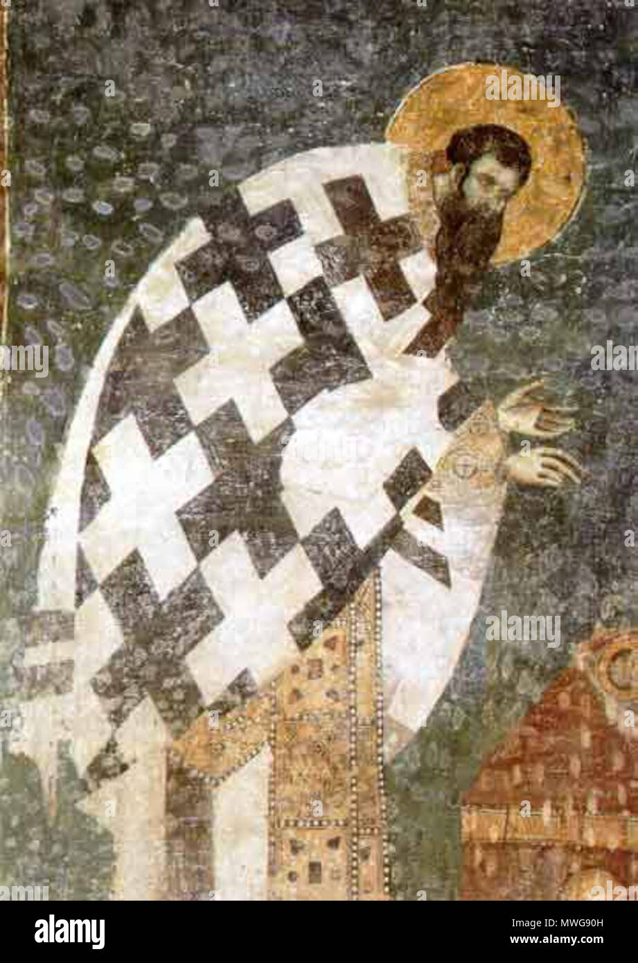 . Fresco of the saint Basil the Great, Bogorodica Ljeviška (Our Lady of ...