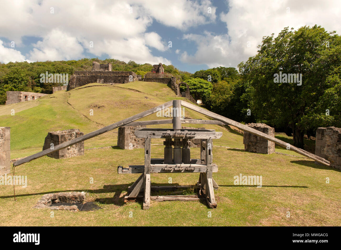 The ruins of Château Dubuc on the Caravelle peninsula, Martinique Stock ...