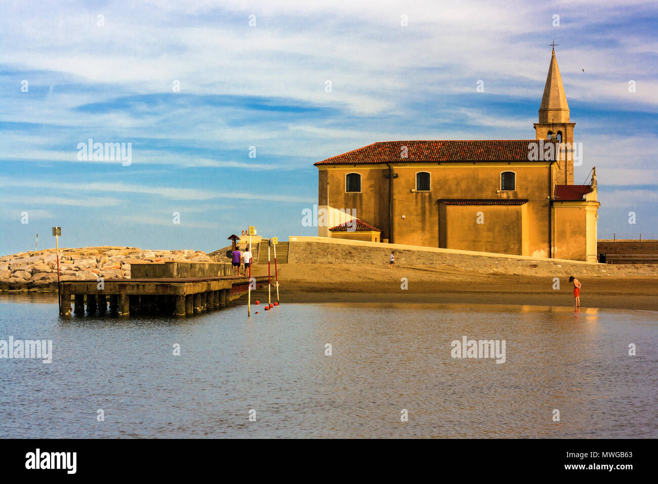 The little church on the sea Stock Photo - Alamy