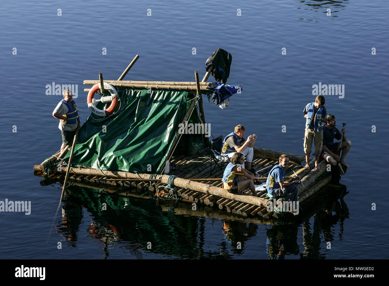 SPENDING YOUR HOLIDAYS ON A RAFT IN SWEDEN Stock Photo - Alamy