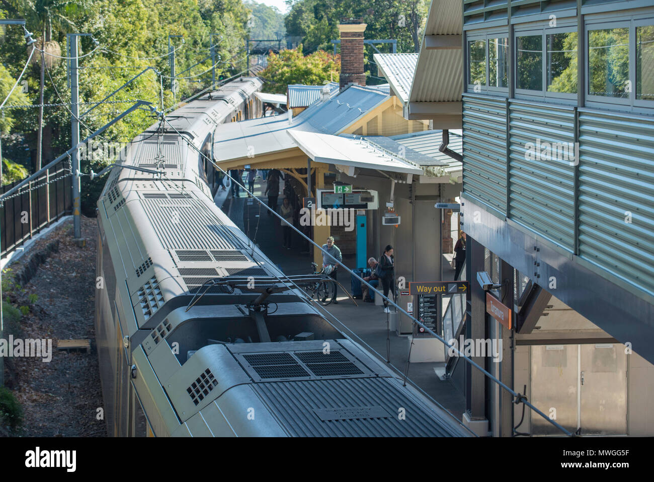 A Waratah train at Turramurra rail station on Sydney's upper North ...