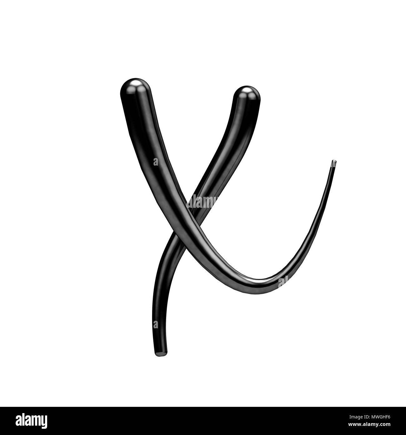 Letter X black handwritten script font. 3D Rendering Stock Photo - Alamy