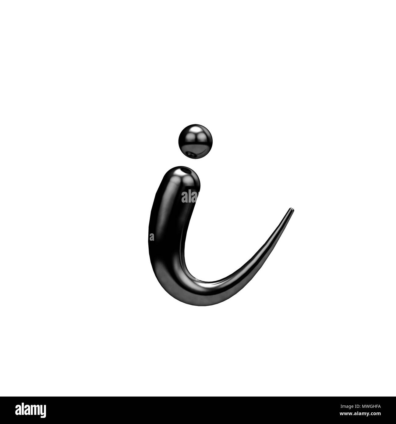Letter I black handwritten script font. 3D Rendering Stock Photo - Alamy