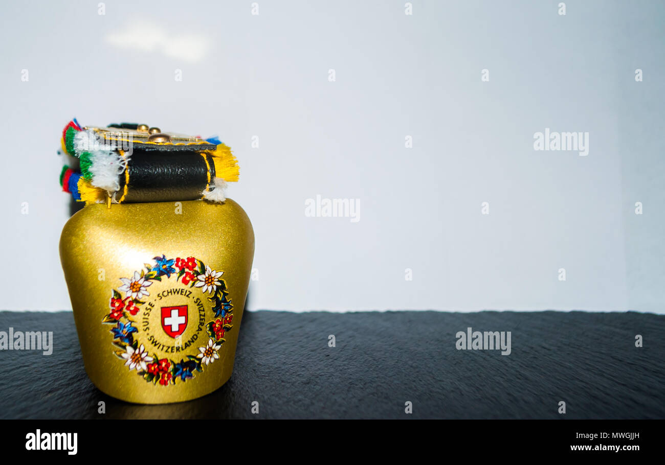 Photography of switzerland bell on white background Stock Photo - Alamy