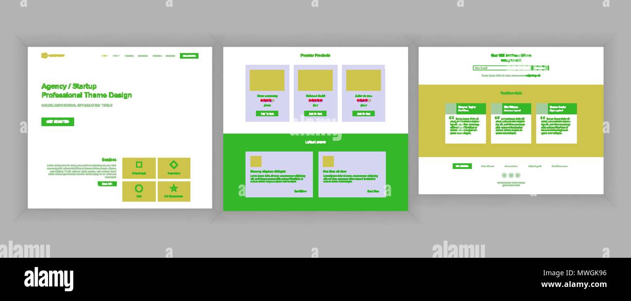 Website Design Template Vector. Business Technology. Landing Web Page ...