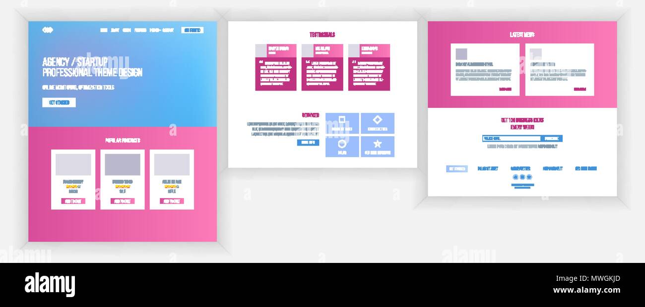 Website Template Vector. Page Business Project. Landing Web Page ...