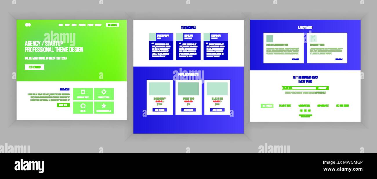 Website Page Vector. Business Agency. Web Page. Design Front End Site ...