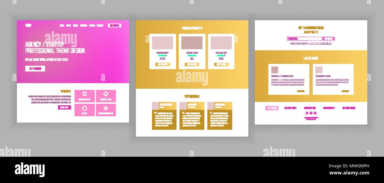 Main Web Page Design Vector. Website Business Concept. Landing Template ...