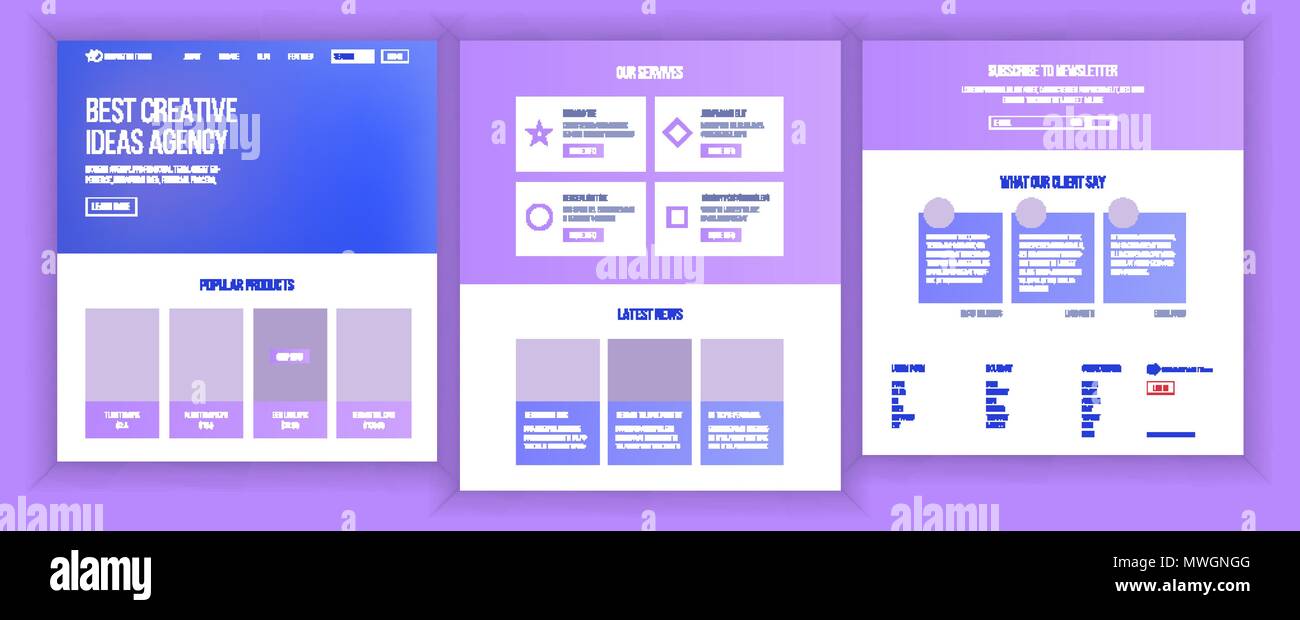 Website Design Template Vector. Business Landing. Web Page. IT ...
