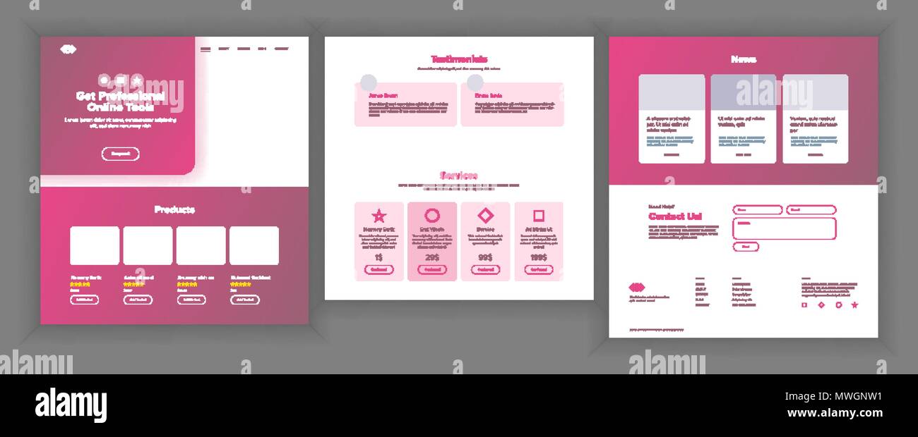 Website Template Vector. Page Business Project. Landing Web Page ...