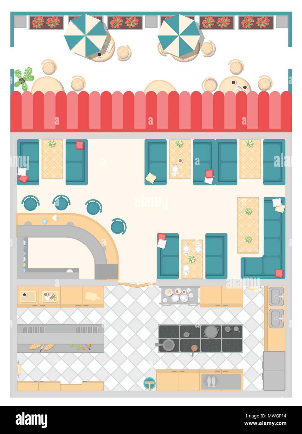 Cafe elements - modern vector colorful illustration Stock Vector Image ...