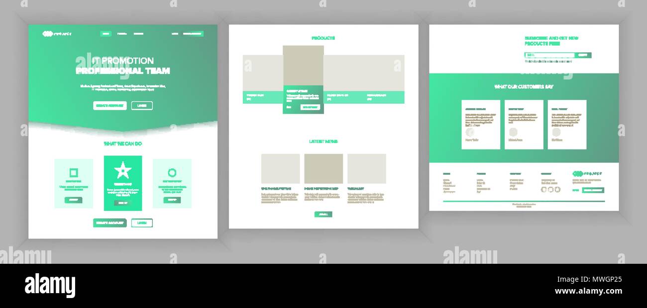 Web Page Design Vector. Website Business Style. Front End Site Scheme ...
