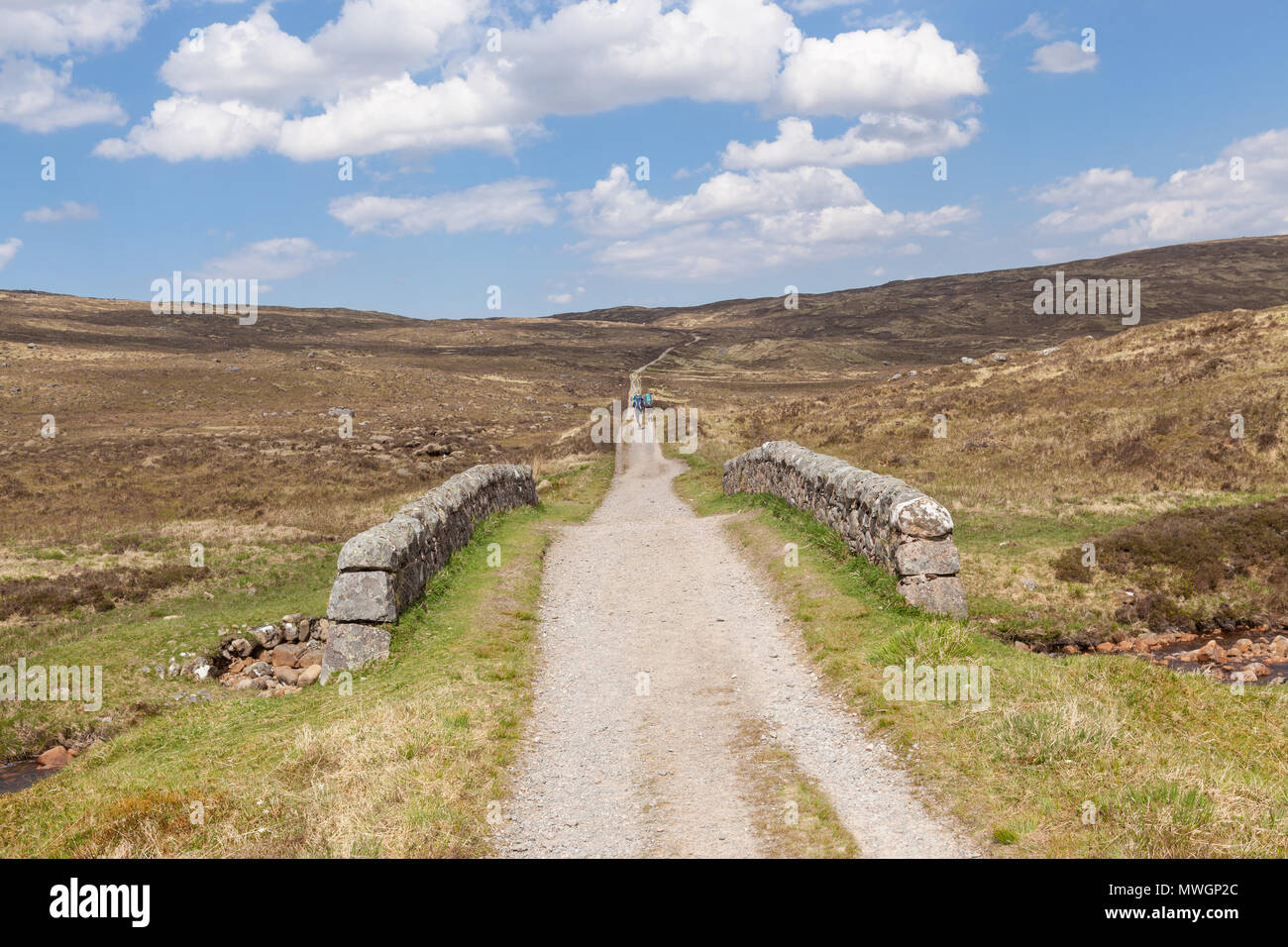 Small bridge on Rannoch Moor. This is a wild and remote section of the ...