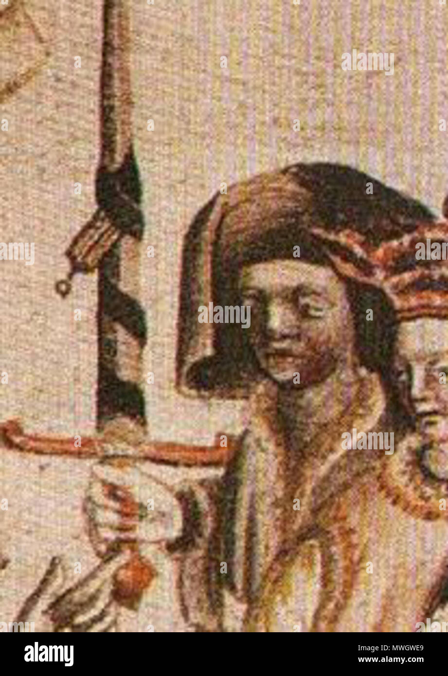 . Close-up image of Earl of Fife (Maol Choluim II) in his role in ...