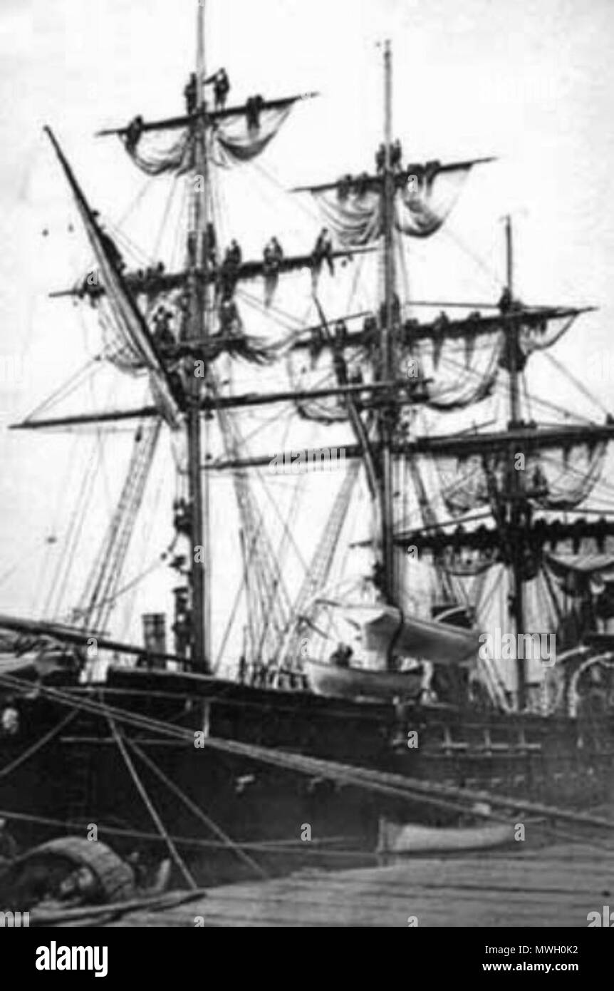 . Chinese warship Yangwu during manouever . before 1884. Unknown 656 ...